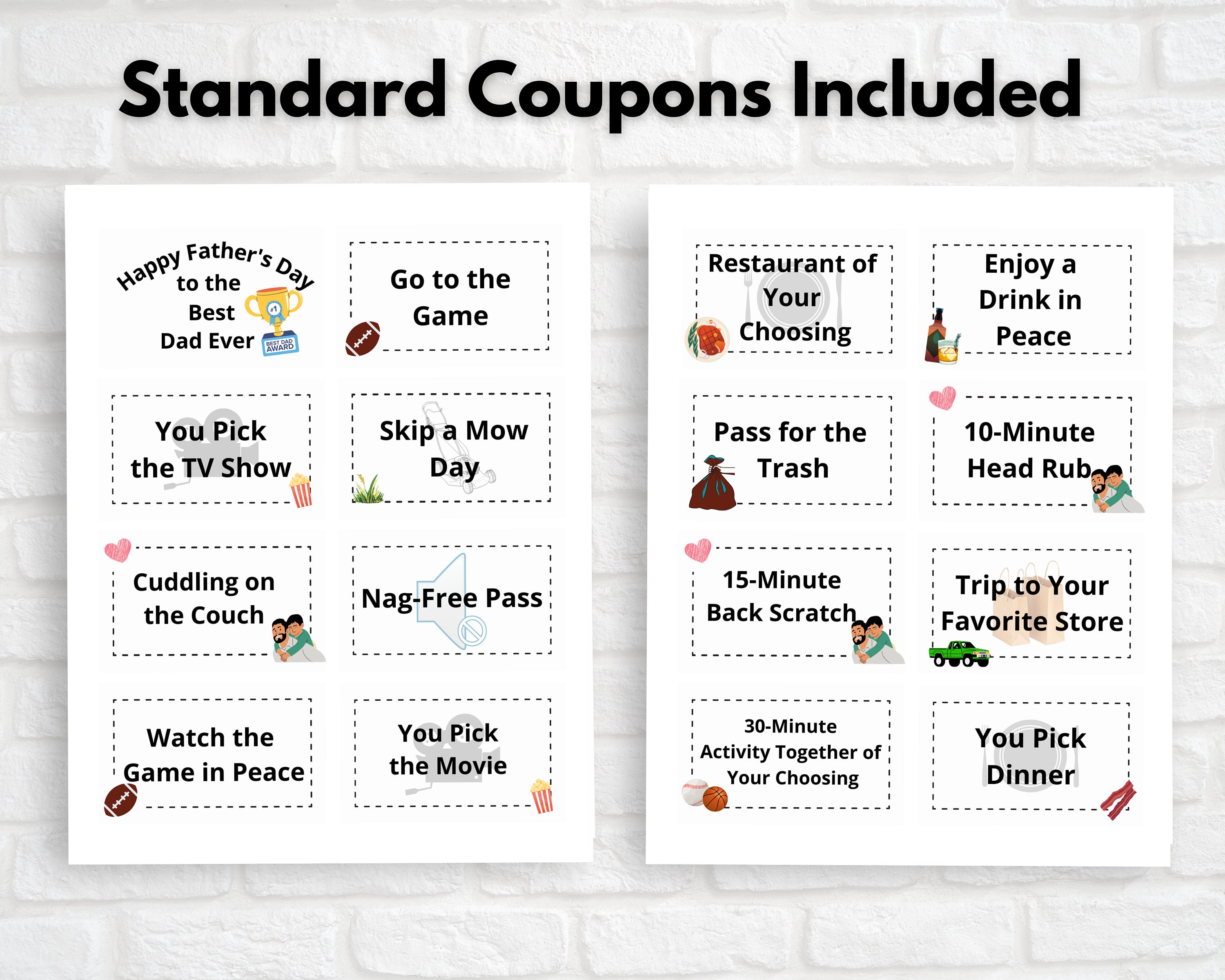 Fathers Day Gift Fill in the Blank Easy Gift Idea Dad Love Coupon Book ...