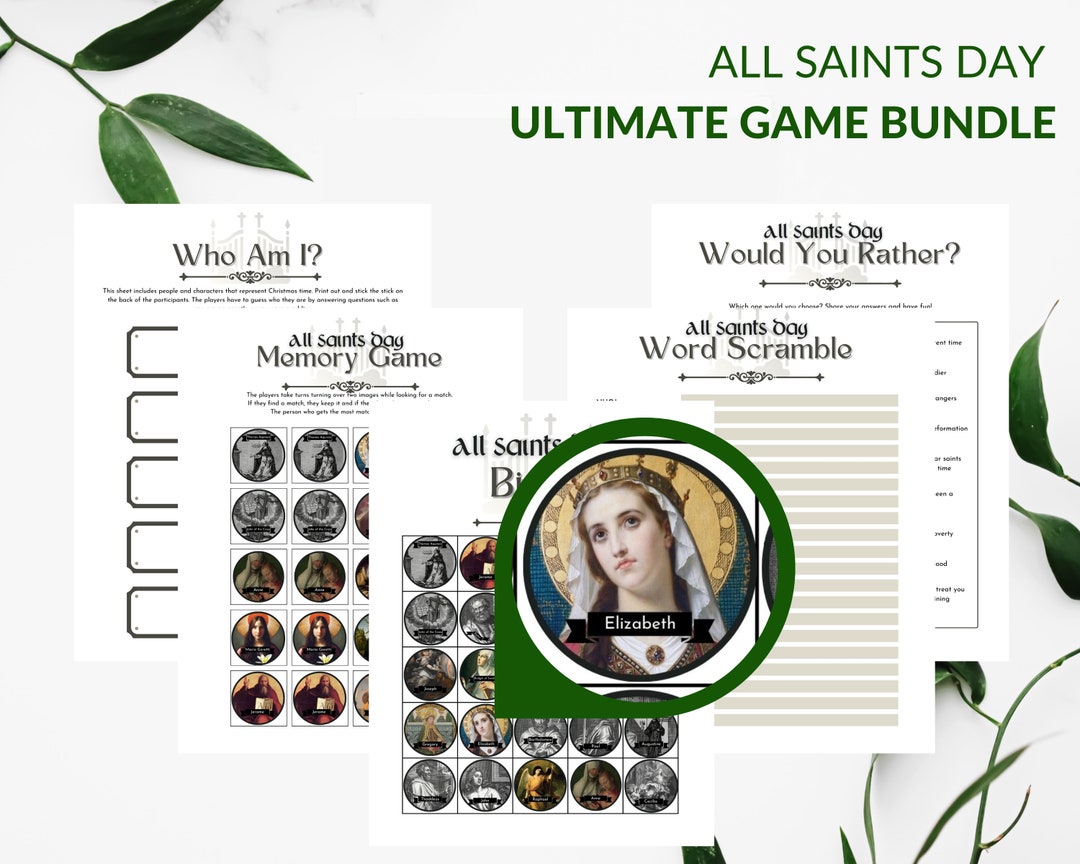 All Saints Day Party Bundle, Game Bundle, Bingo, Catholic Learning ...