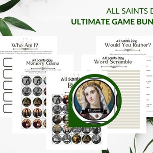All Saints Day Party Bundle, Game Bundle, Bingo, Catholic Learning ...