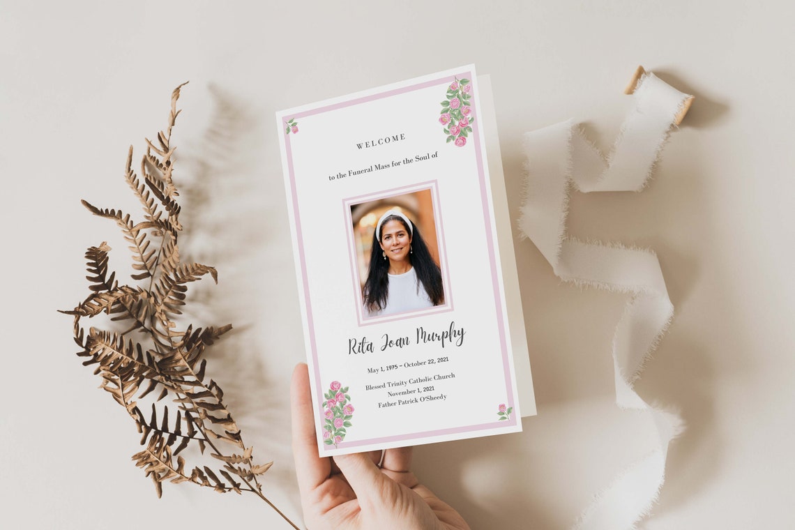 Catholic Funeral Program Template Catholic Funeral Mass Memorial ...