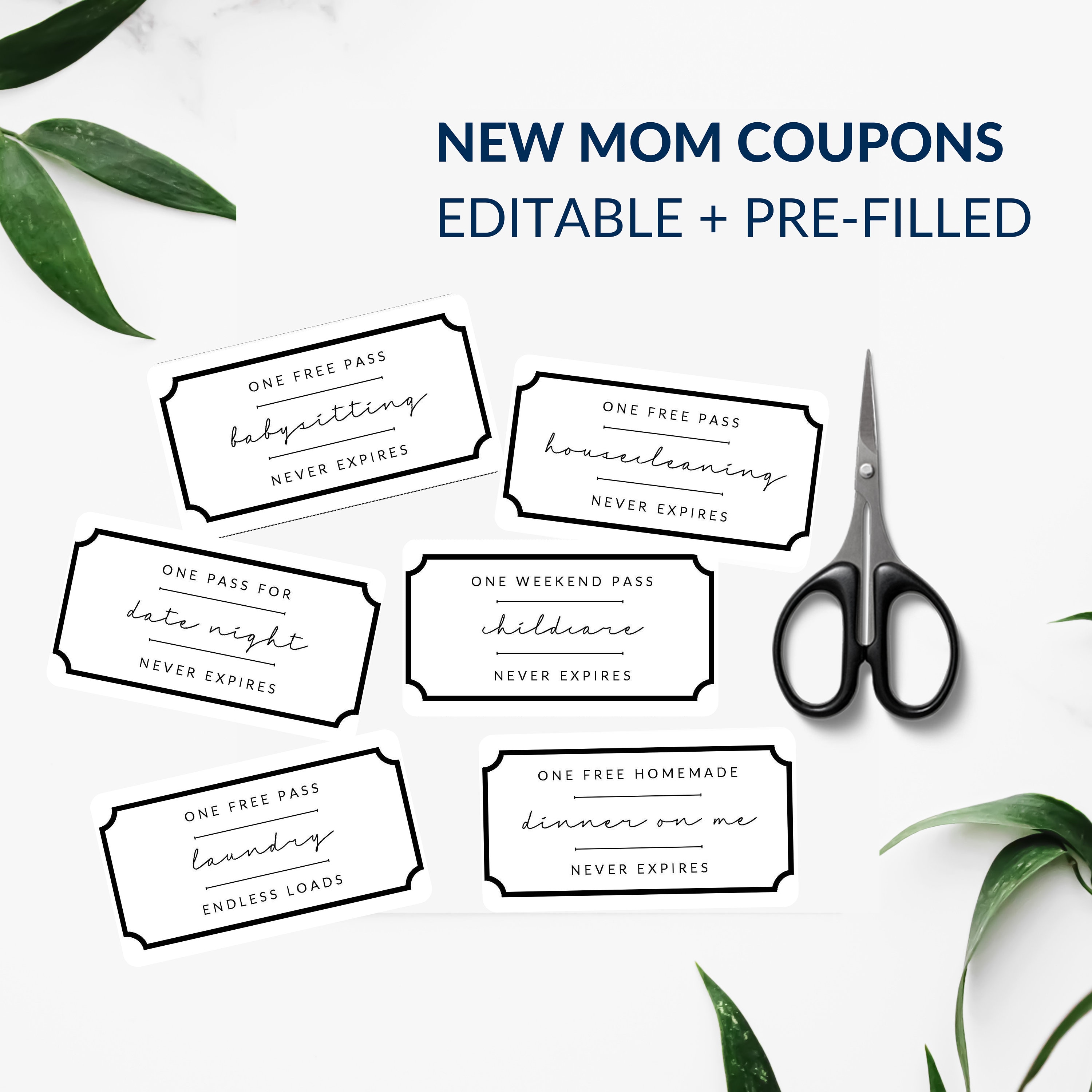 Coupons for Mom Editable Babysitting Printable Digital Download Mothers ...