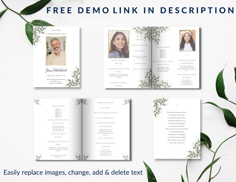 Catholic Funeral Program Template Catholic Mass Service Funeral Mass ...