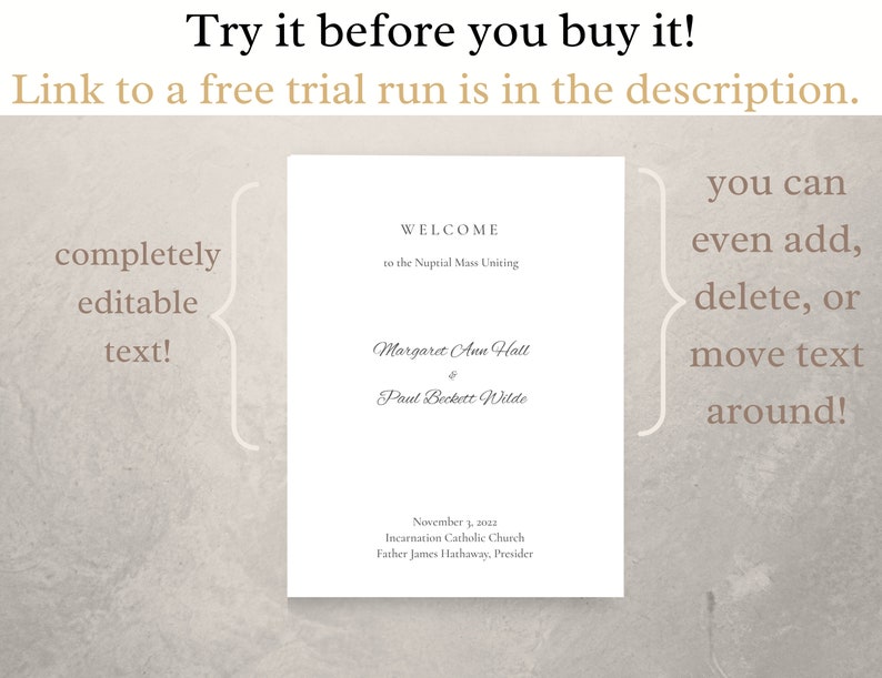 TLM Catholic Wedding Program Mass Template, Traditional Latin Mass ...