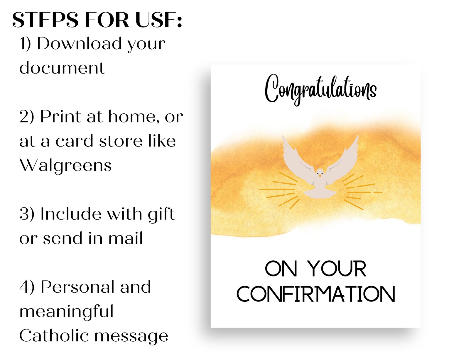 Confirmation Card Catholic Print Confirmation Gifts for Boys - Etsy