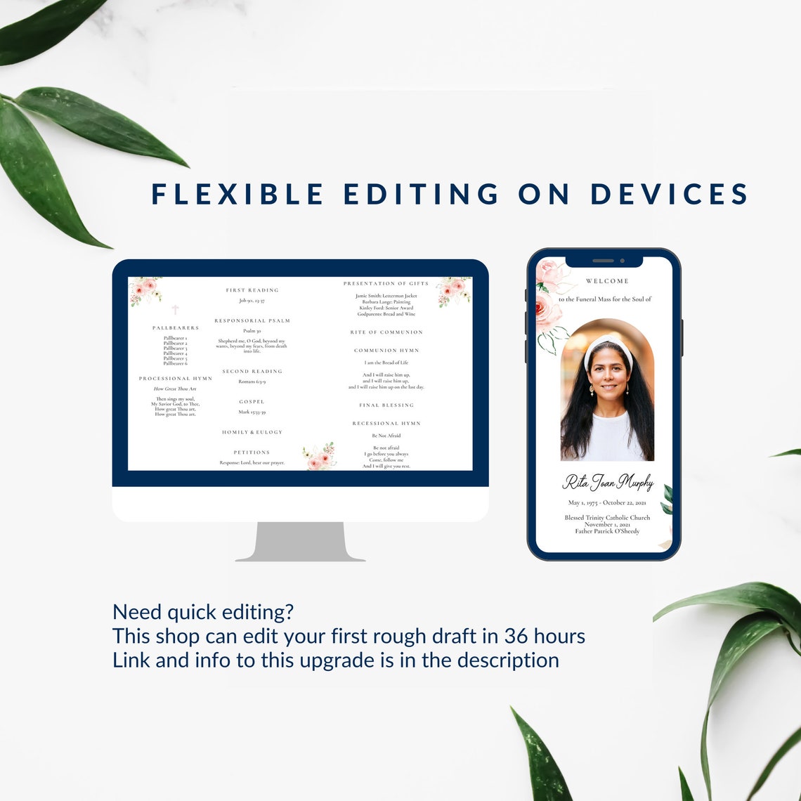 Catholic Funeral Program Template Catholic Funeral Mass Memorial ...