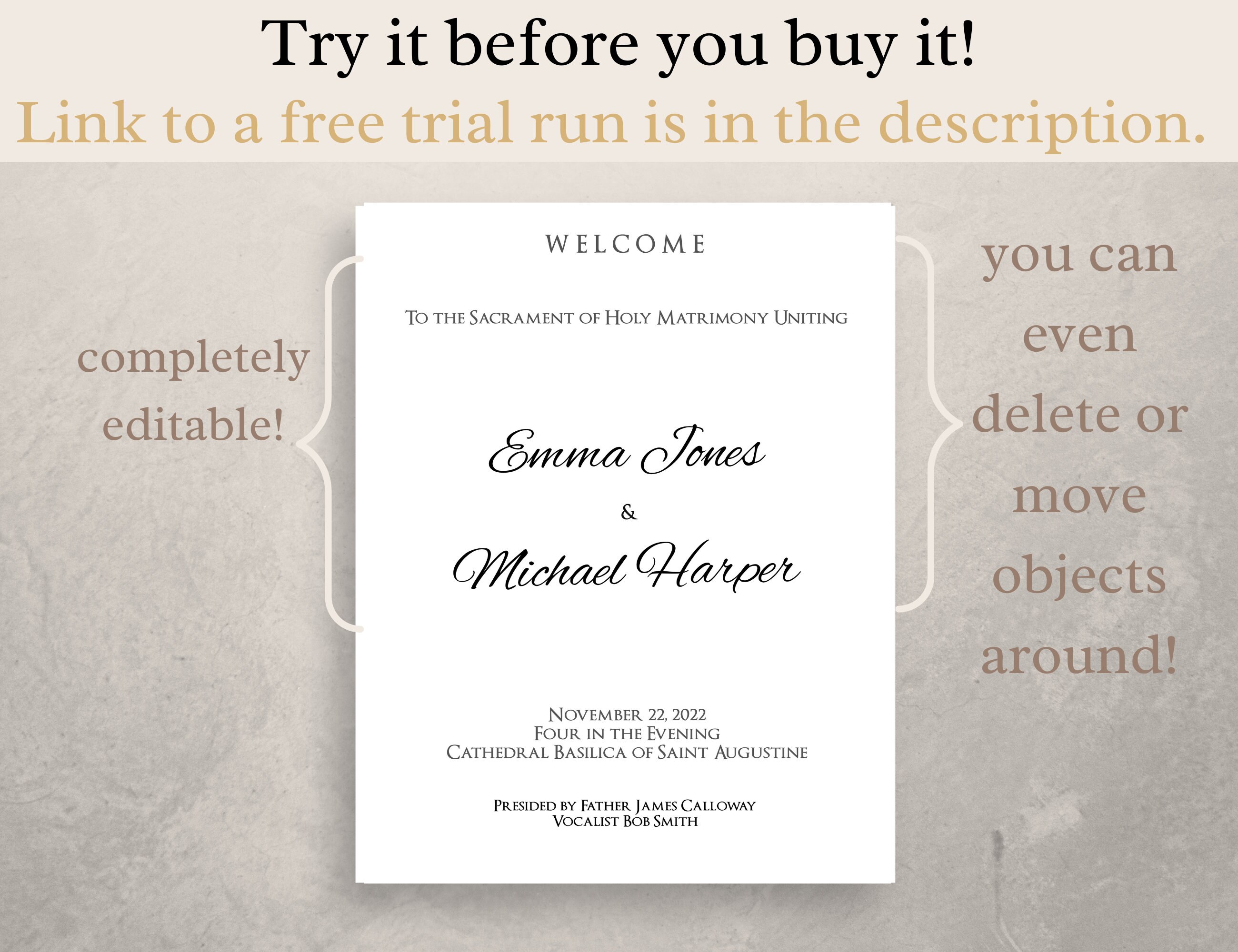 Catholic Wedding Program Template, Catholic Church Wedding Program ...