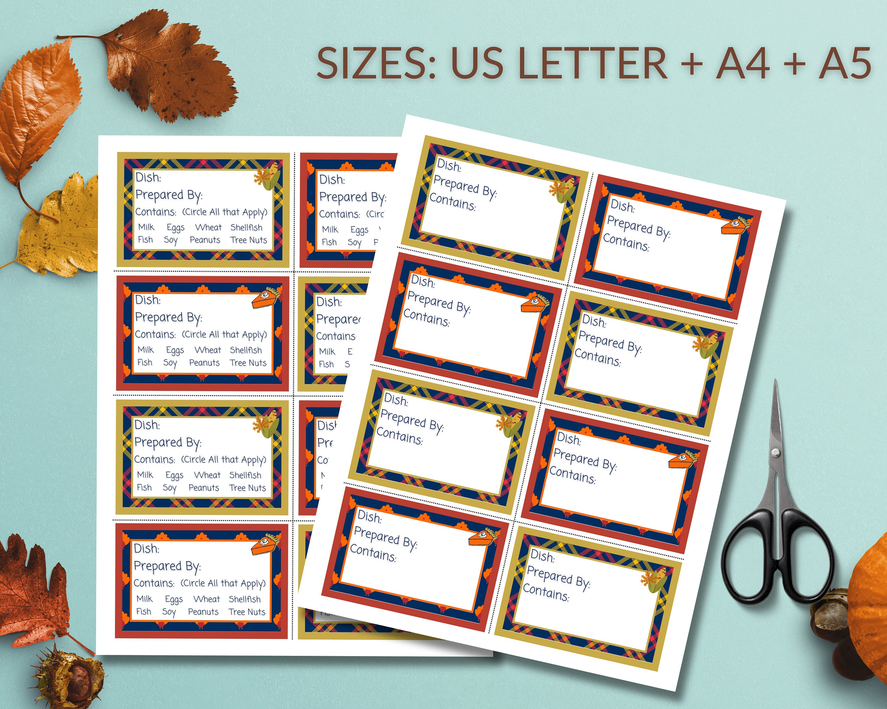 Potluck Food Labels for Thanksgiving Template Printable PDF Download ...