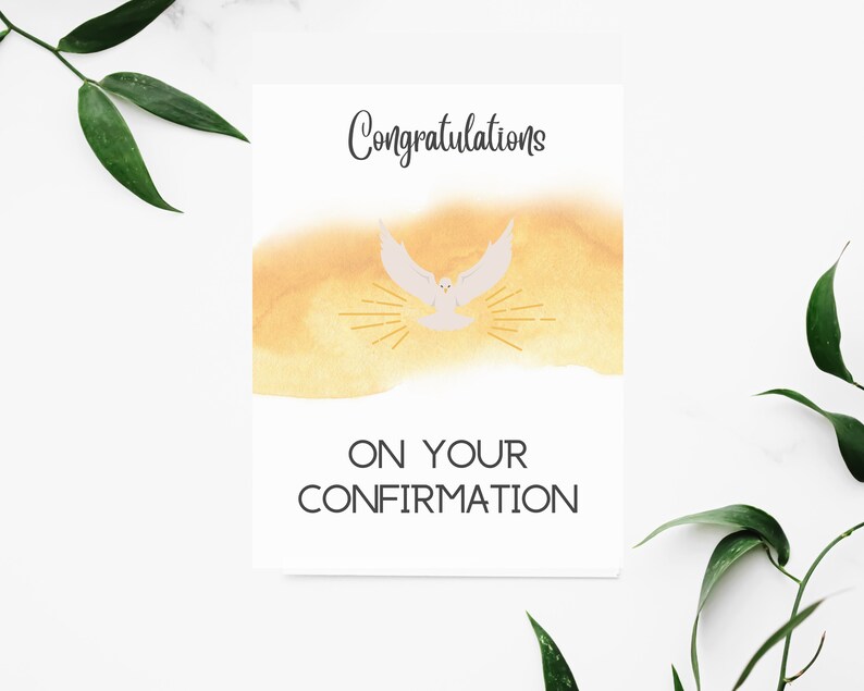 Confirmation Card Catholic Print Confirmation Gifts for Boys Girls ...