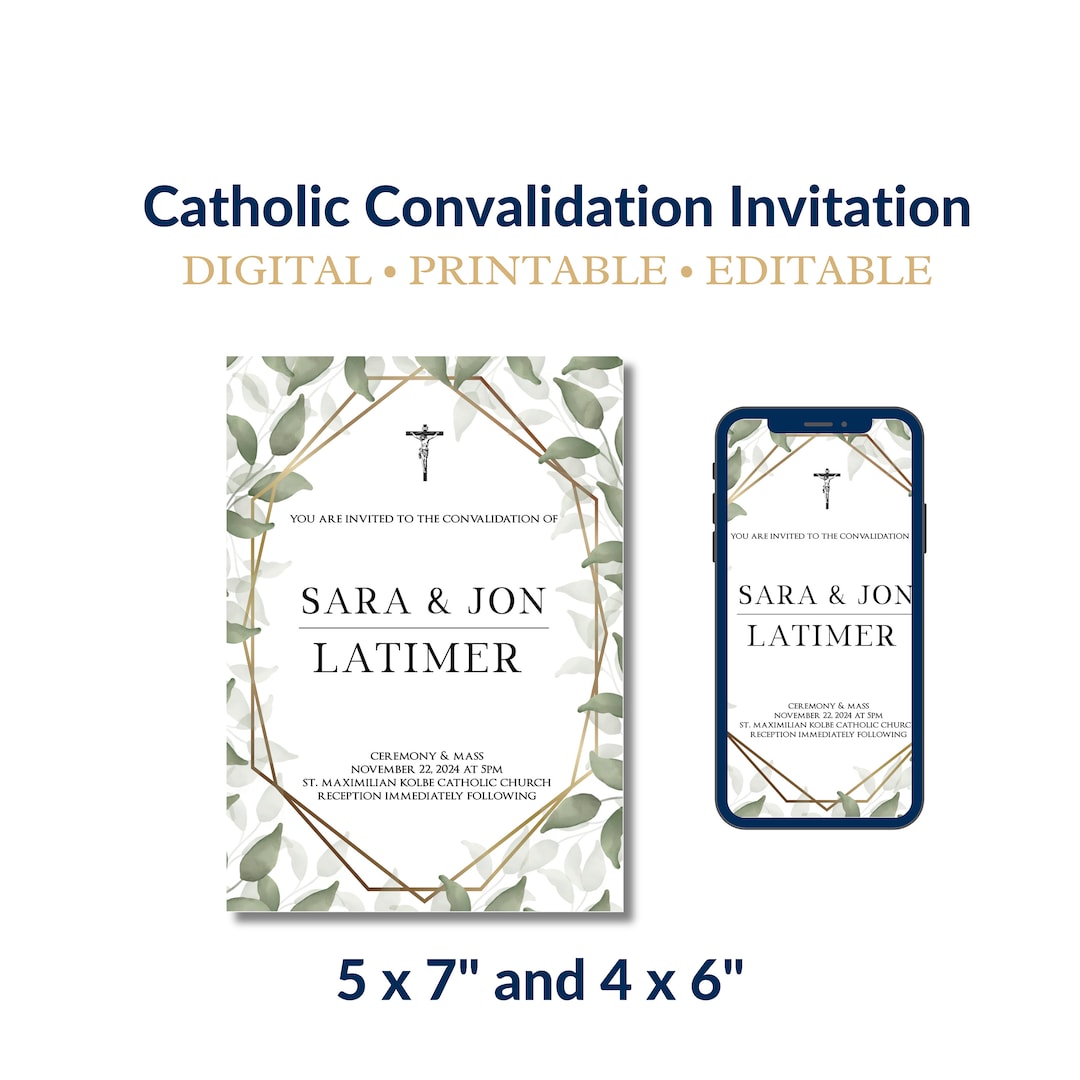 Convalidation Invitation for Catholic Wedding Ceremony Template, With ...