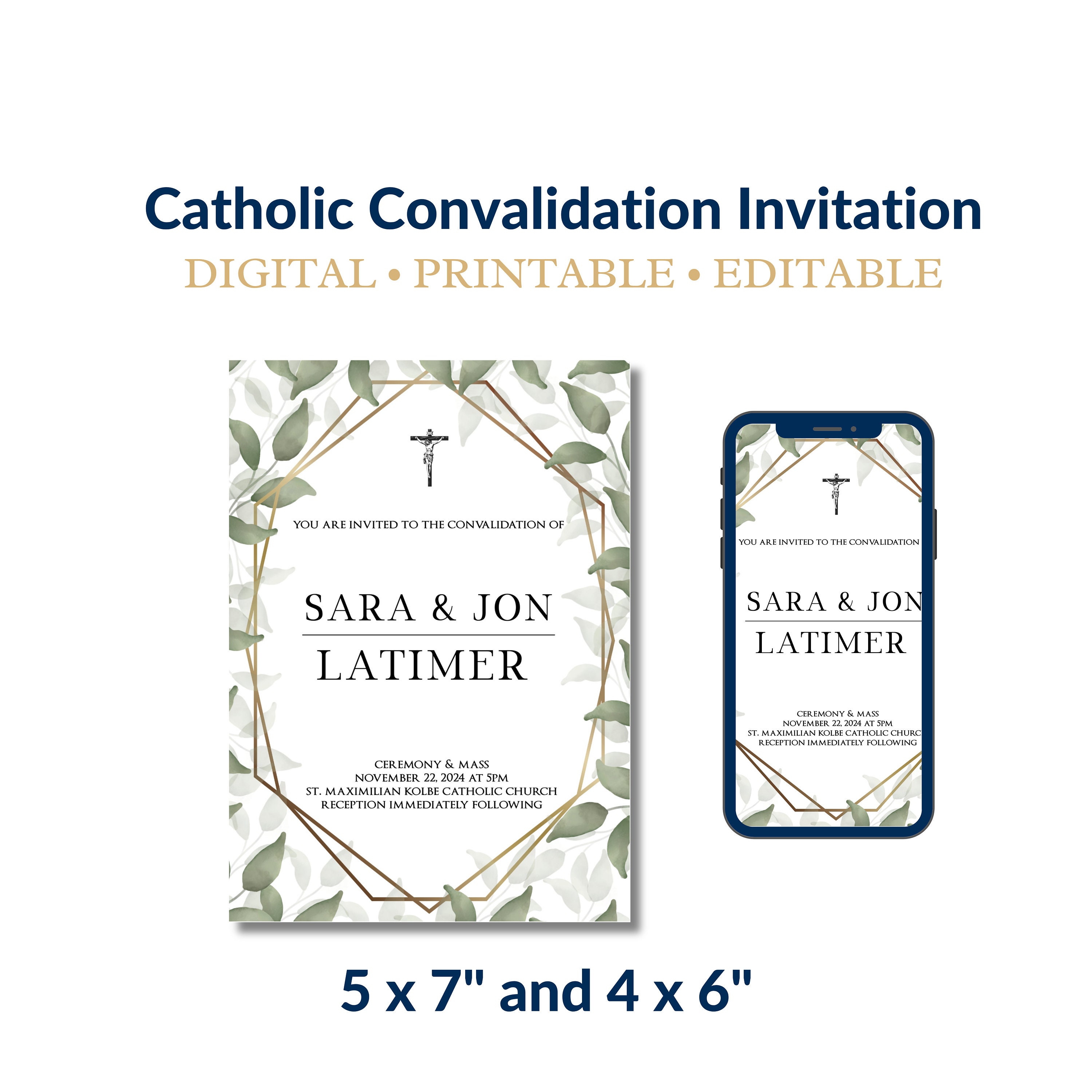 Convalidation Invitation for Catholic Wedding Ceremony Template, With ...