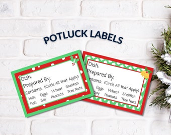Potluck Food Labels for Thanksgiving Template Printable PDF - Etsy