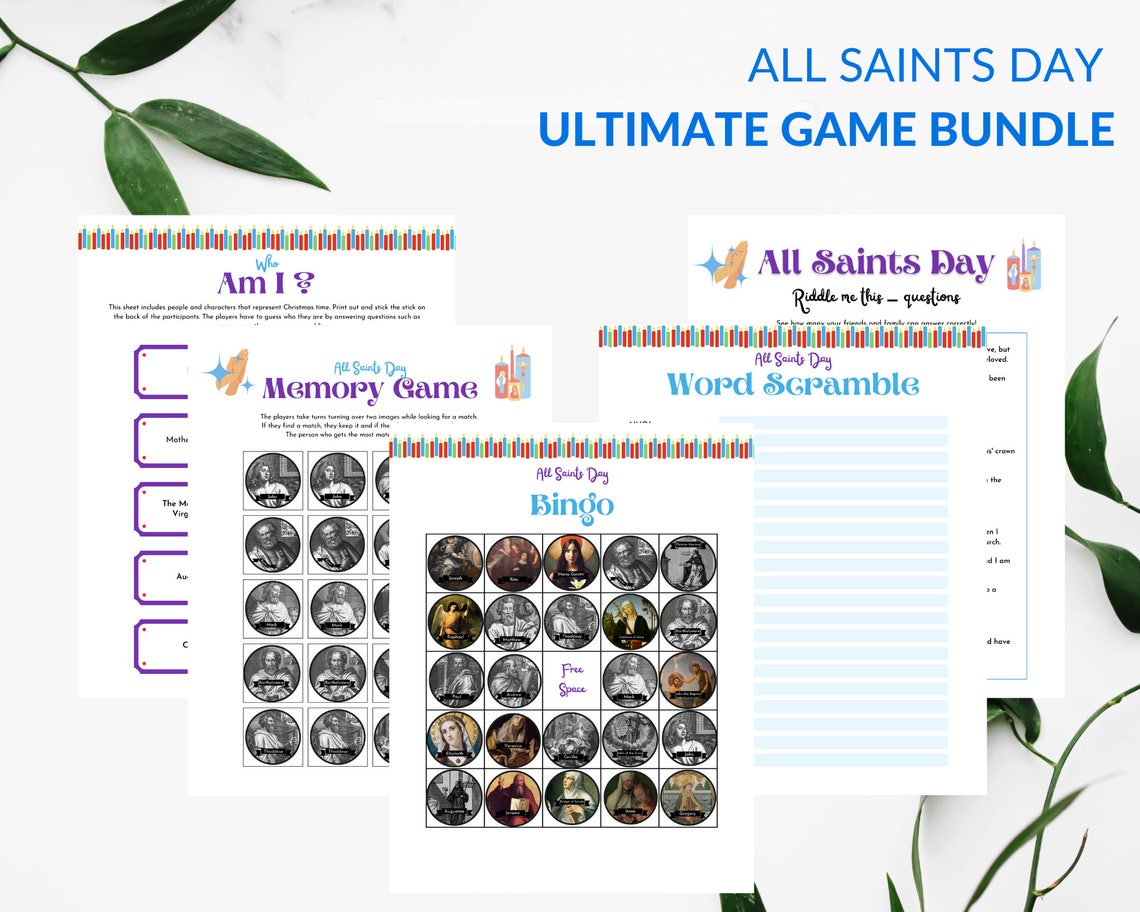 All Saints Day Party Bundle Game Bundle Catholic Learning - Etsy