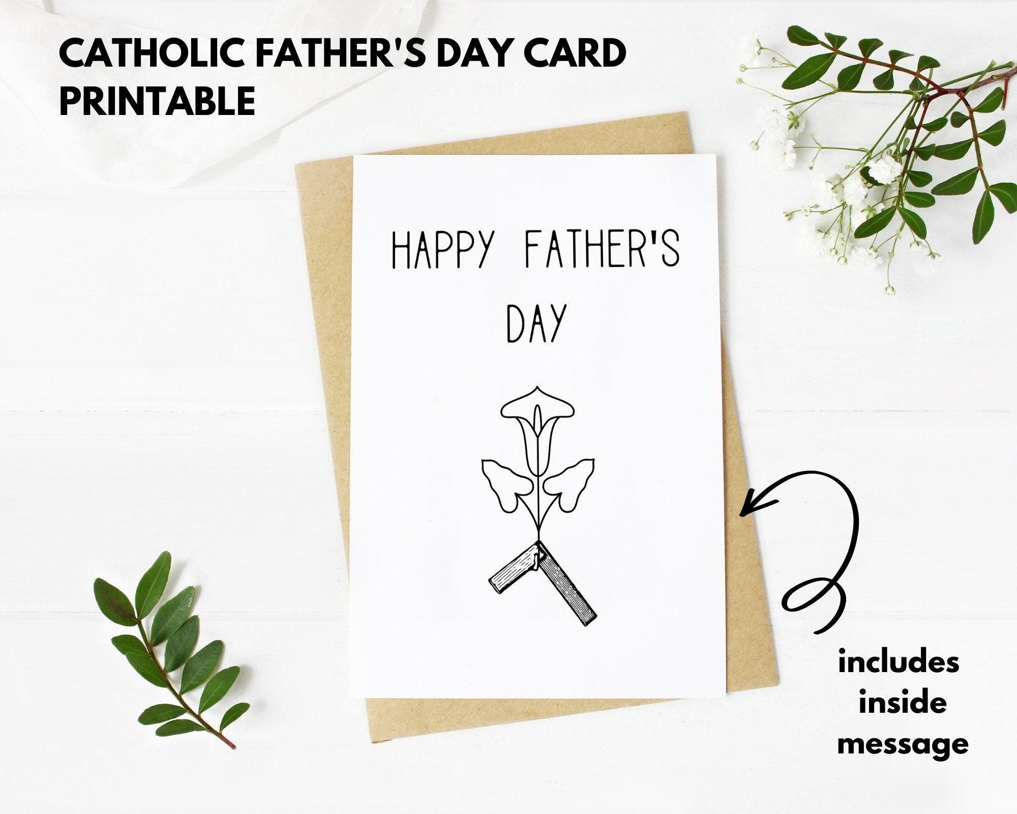 Catholic Fathers Day Card From Kids Gift St Saint Joseph Card Catholic ...