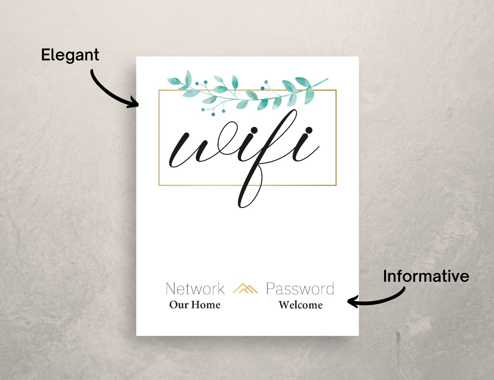 Editable Wifi Password Sign Printable Short Term Rental Vacation ...