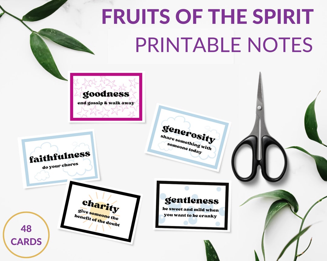 Catholic Fruits of the Spirit, Lunchbox Notes for Teens Kids Boys Girls ...
