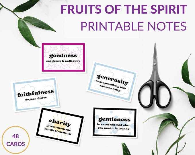 Fruits of the Spirit Note Card, Printable Confirmation Card, Holy ...