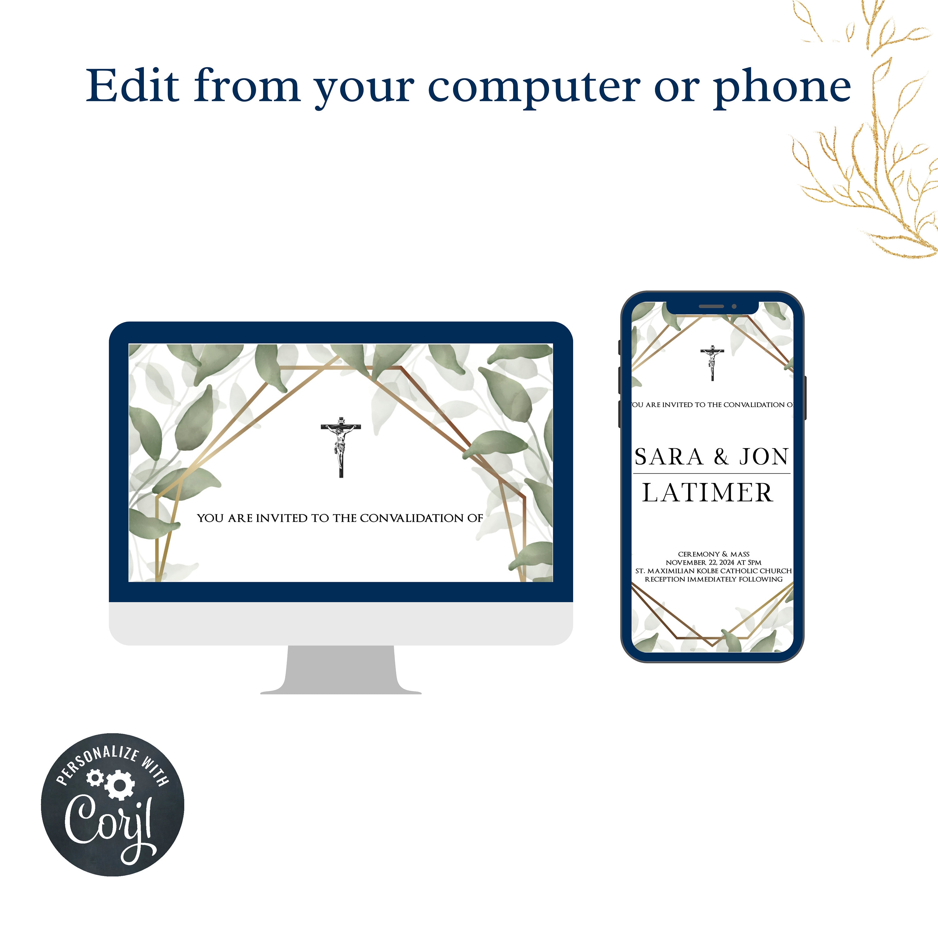 Convalidation Invitation for Catholic Wedding Ceremony Template, With ...