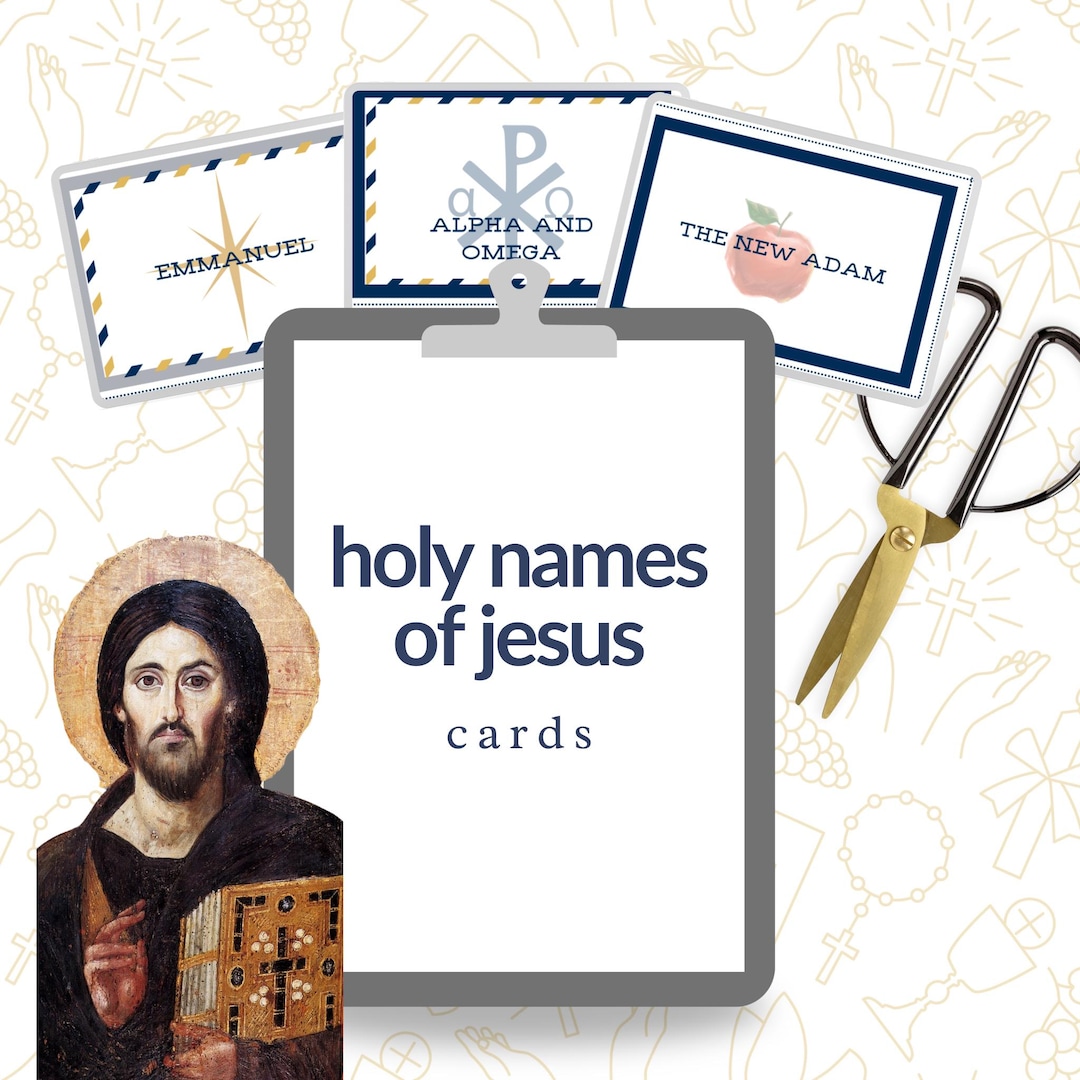 Holy Names of Jesus Printable Cards Activities for Children Catholic ...