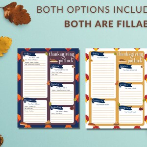 Thanksgiving Potluck Editable Sign up Sheet Template Printable PDF ...