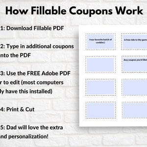 Fathers Day Gift Fill in the Blank Easy Gift Idea Dad Love Coupon Book ...