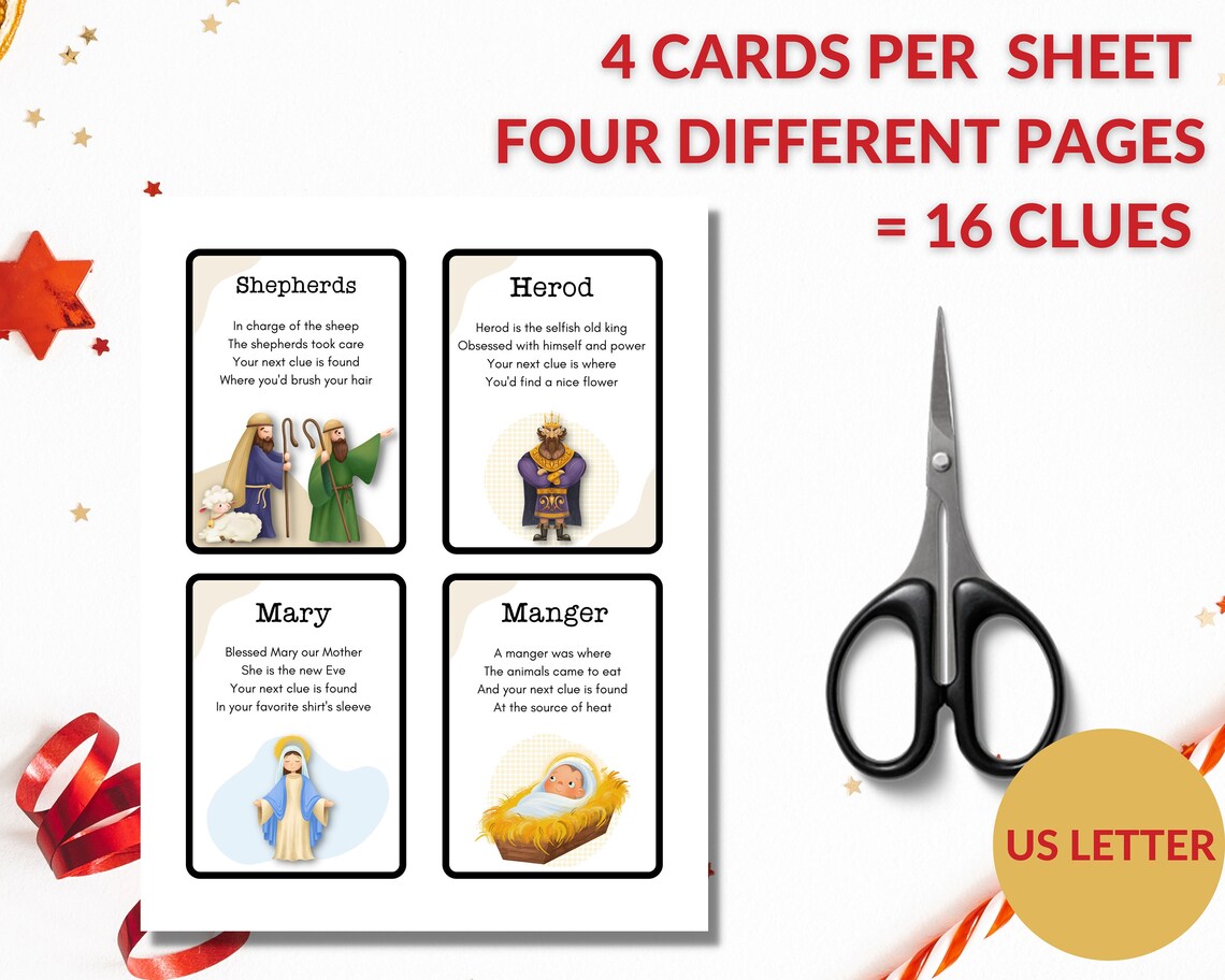 Christmas Scavenger Hunt Game Printable for Kids and Teens Outside or ...