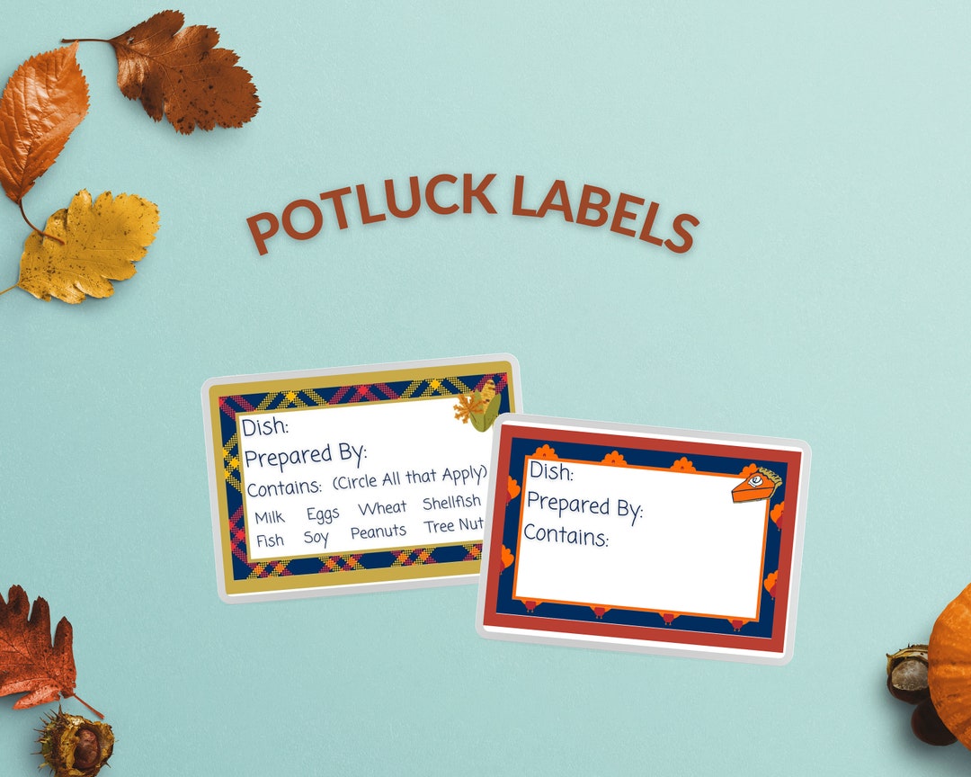 Potluck Food Labels for Thanksgiving Template Printable PDF Download ...