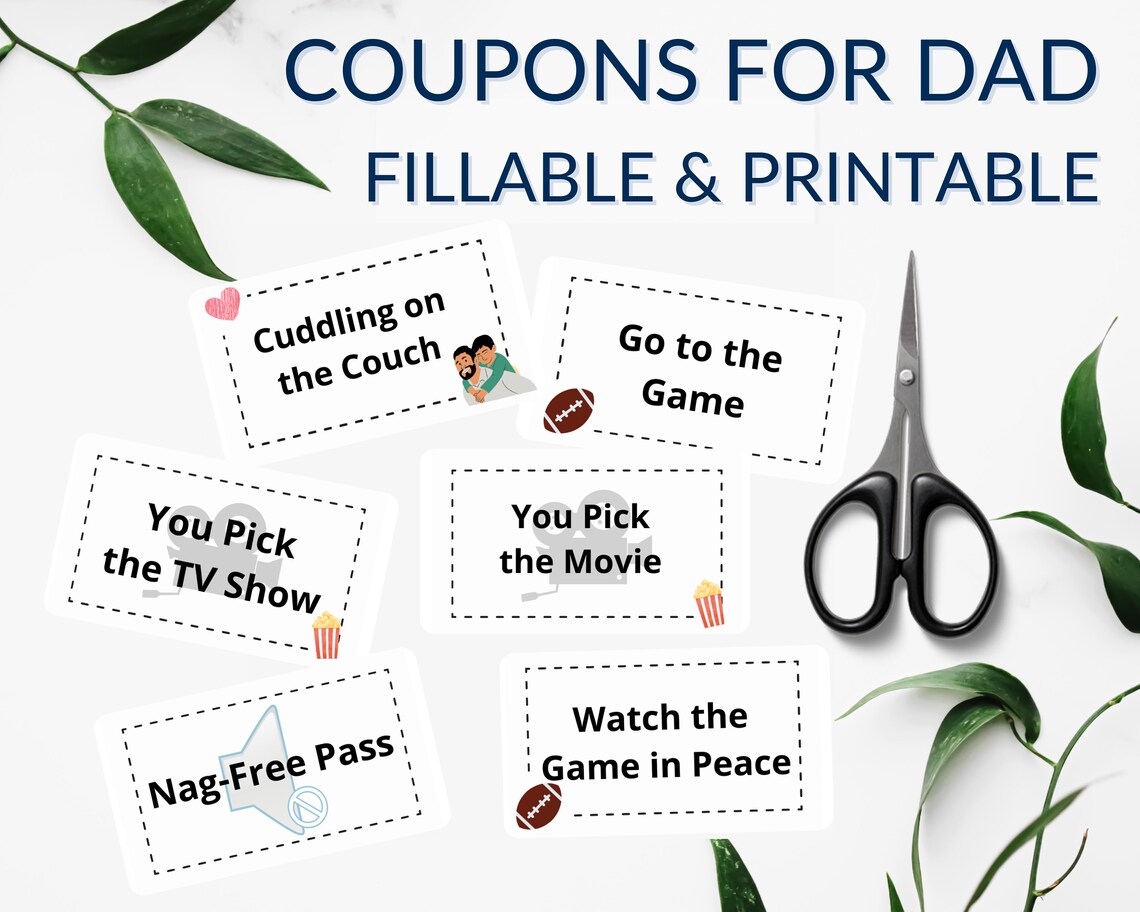 Fathers Day Gift Fill in the Blank Easy Gift Idea Dad Love Coupon Book ...