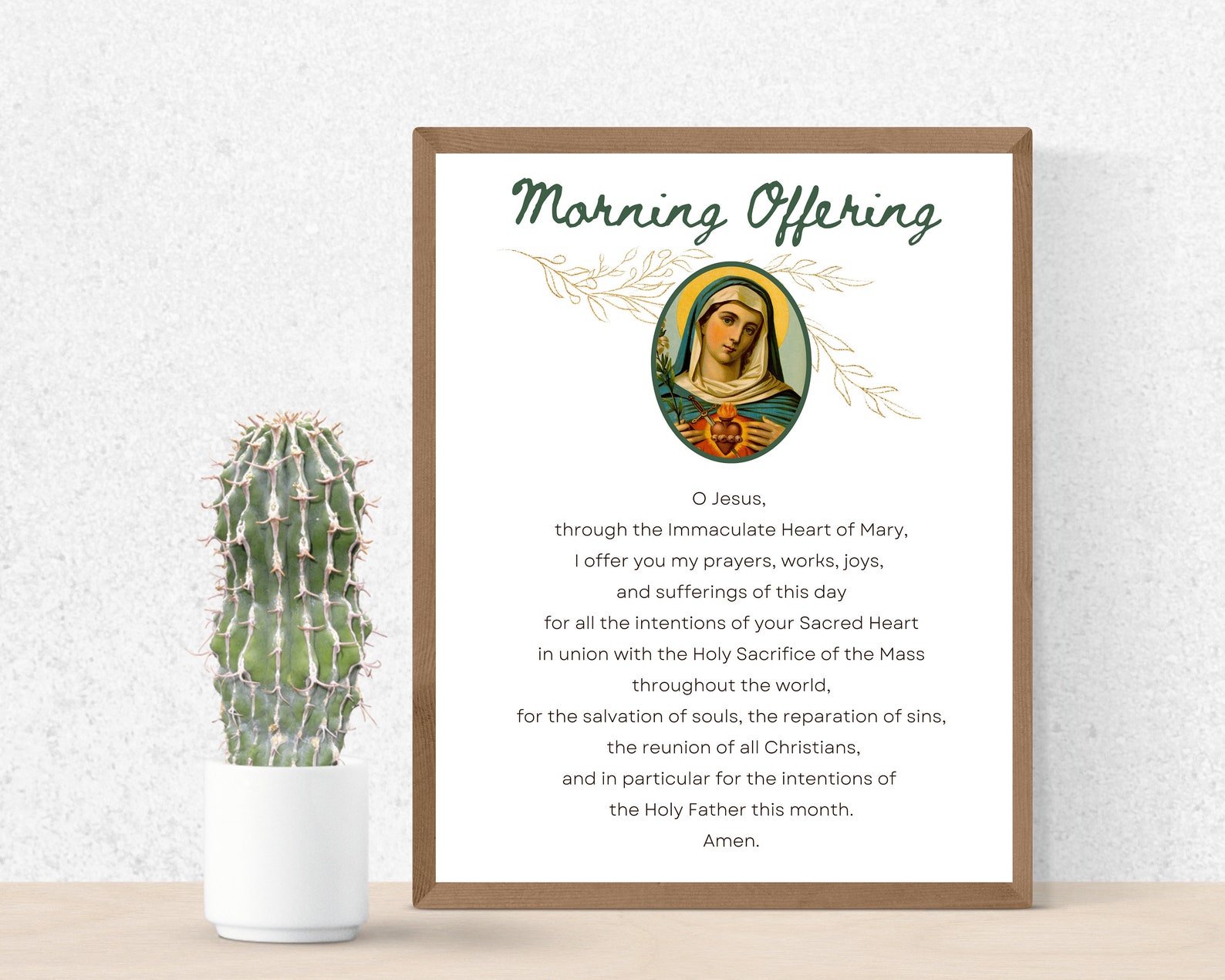 Catholic Morning Offering PDF Prayer Daily Traditional Card Liturgical ...
