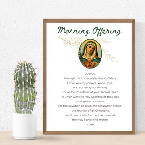 Catholic Morning Offering PDF Prayer Daily Traditional Card Liturgical ...