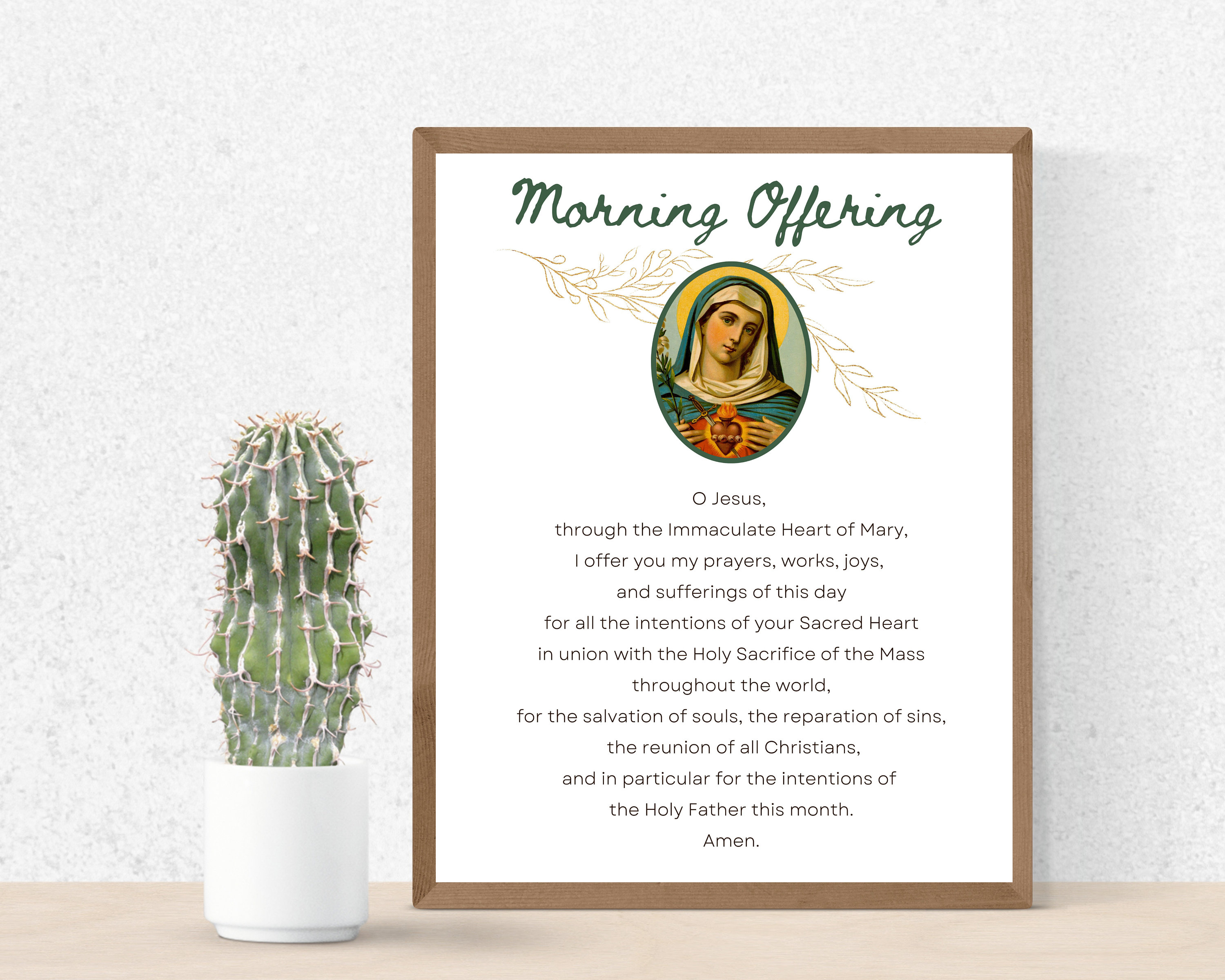 Catholic Morning Offering PDF Prayer Daily Traditional Card Liturgical ...