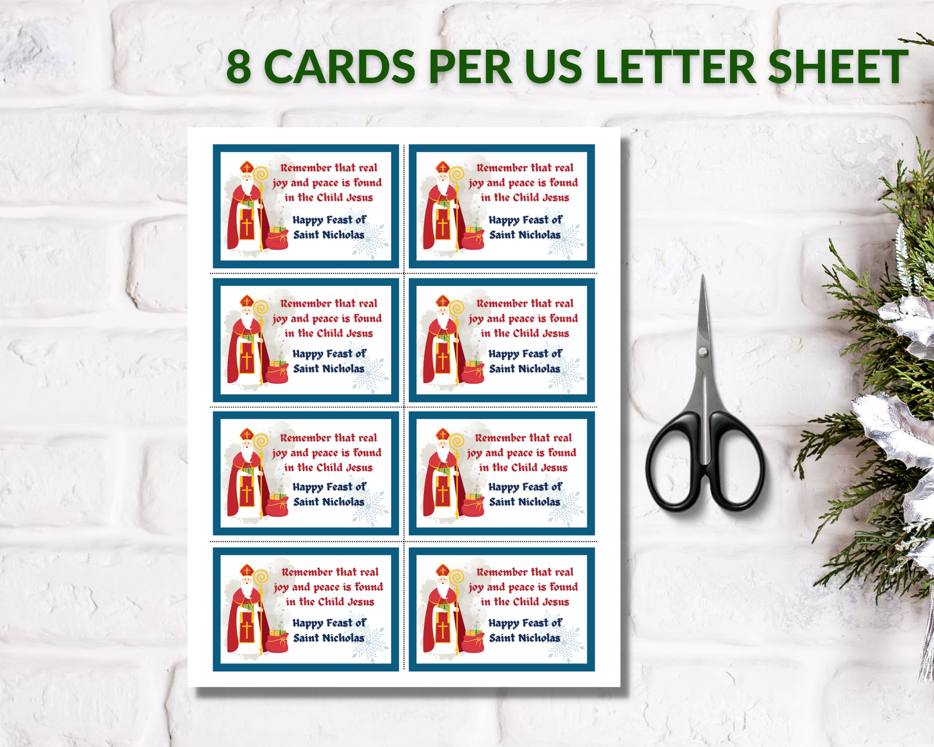 Saint Nicholas Day Card Favors, St. Nick Day, Saint Nick Day Gifts ...