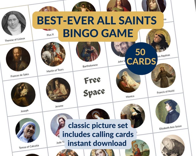 All Saints Day Bingo Game PDF Party Printable - Etsy Canada