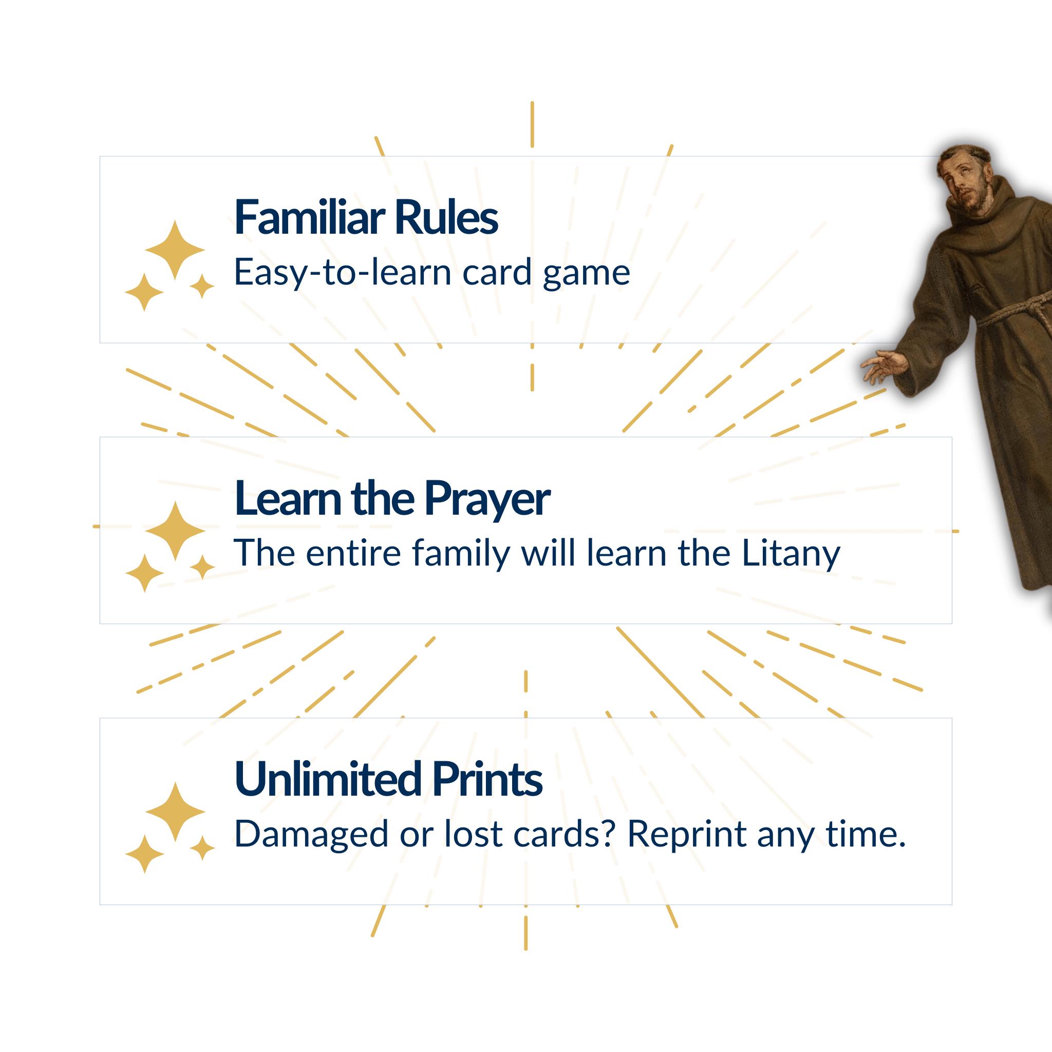 All Saints Day Activities Card Game, Printable, Litany of Saints ...
