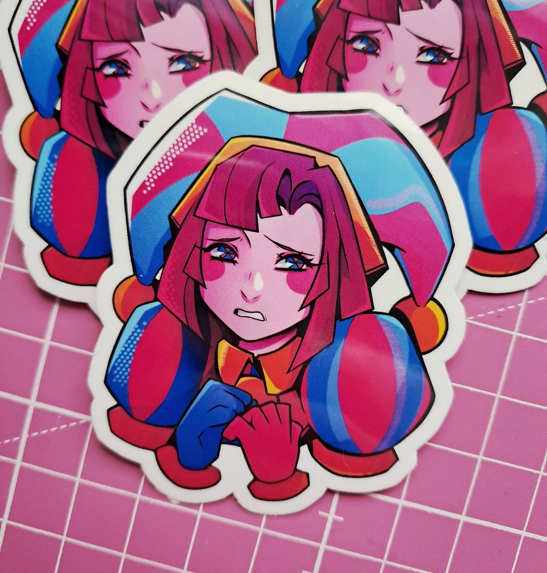 Anxious Pomni Vinyl Sticker - Etsy