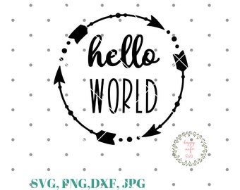 Hello world svg | Etsy