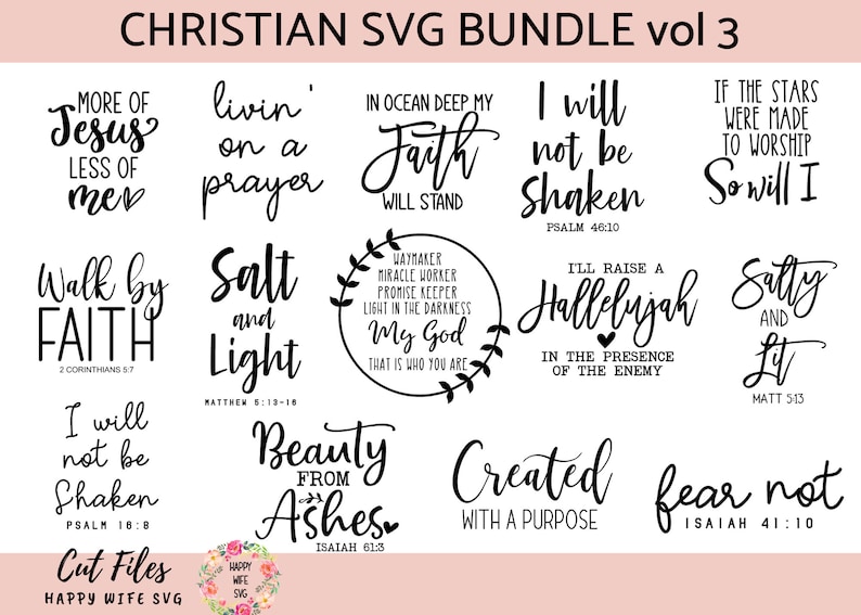 Christian Bundle Bible Verse Bundle Bible Verse svg dxf | Etsy