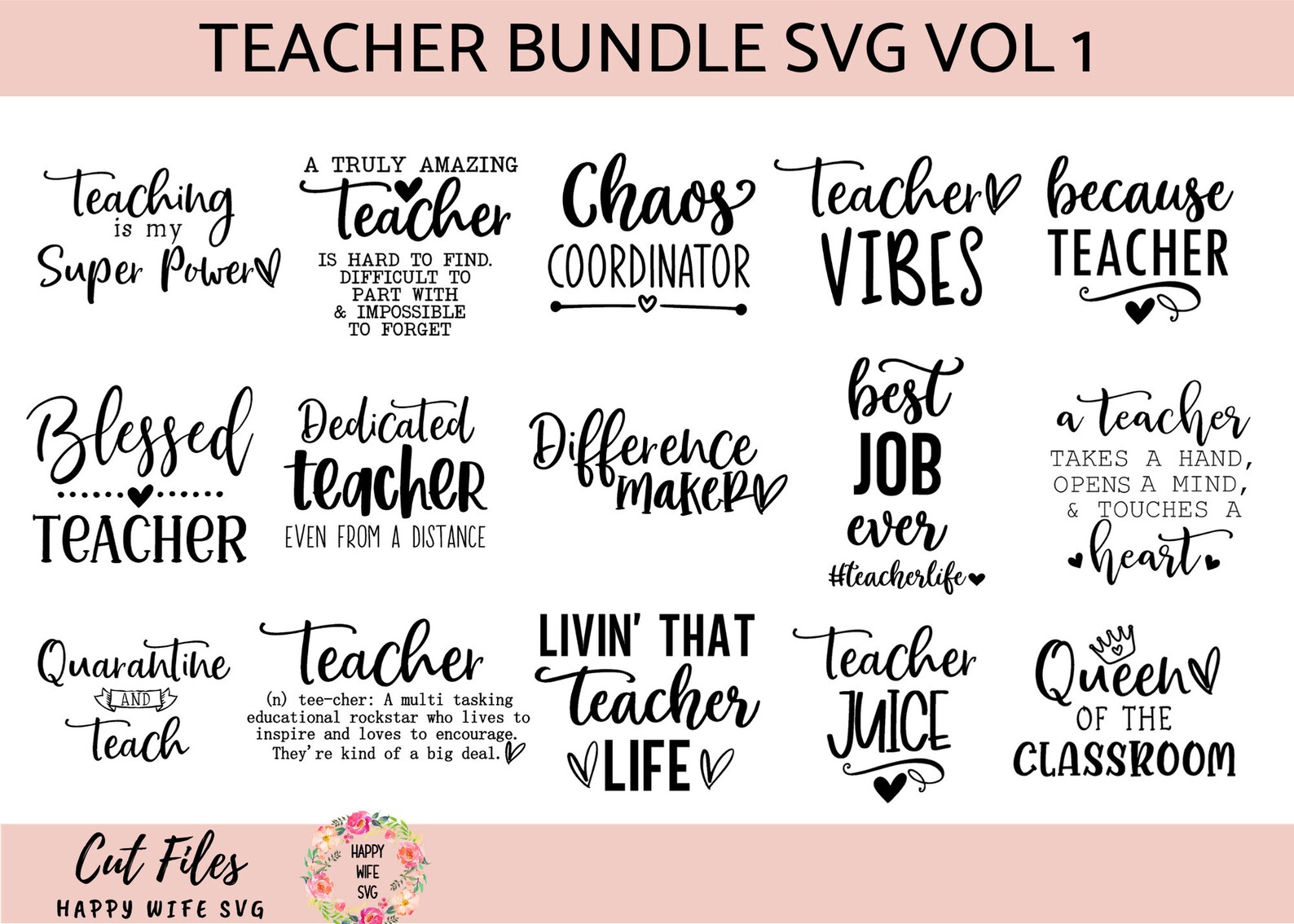 Teacher Bundle Teacher SVG Bundle Teacher SVG Teacher Life | Etsy