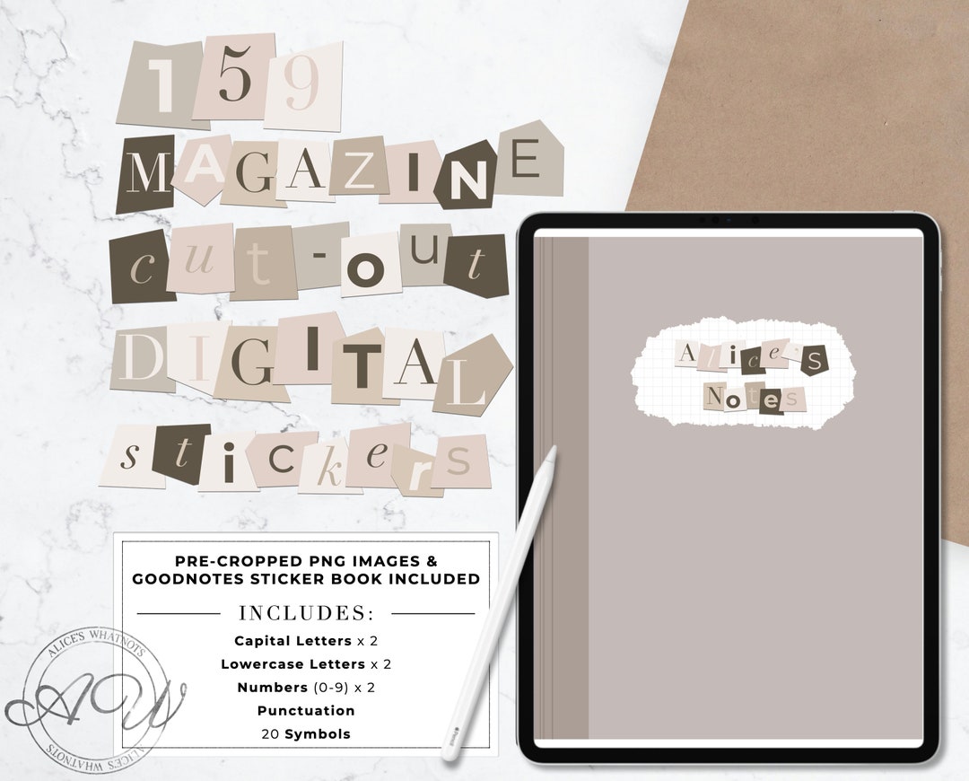 Magazine Cut-out Digital Stickers Goodnotes Planner Stickers Pre ...