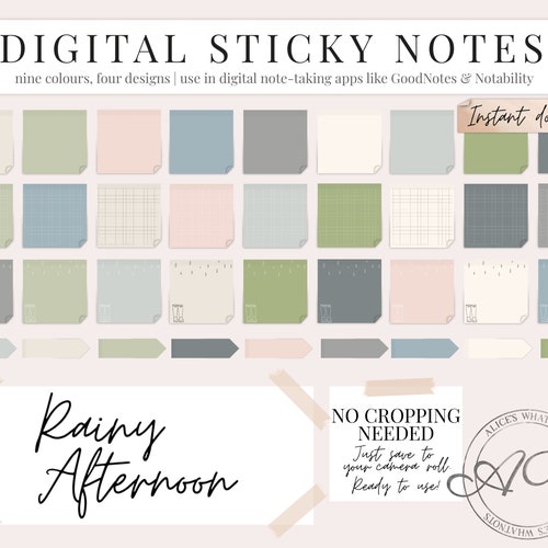 36 Digital Sticky Notes PASTEL Goodnotes Sticky Notes | Etsy