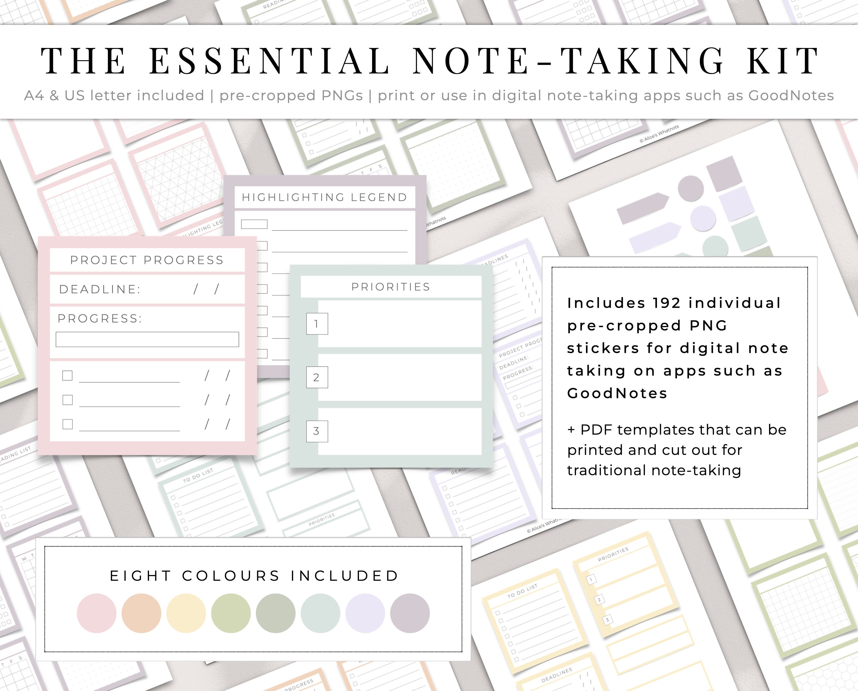 The Essential Note-taking Kit Study Note Taking Template - Etsy UK