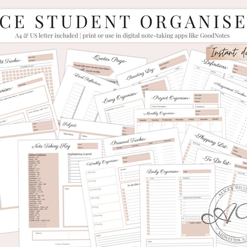 Student Project Planner Printable Template School Project | Etsy