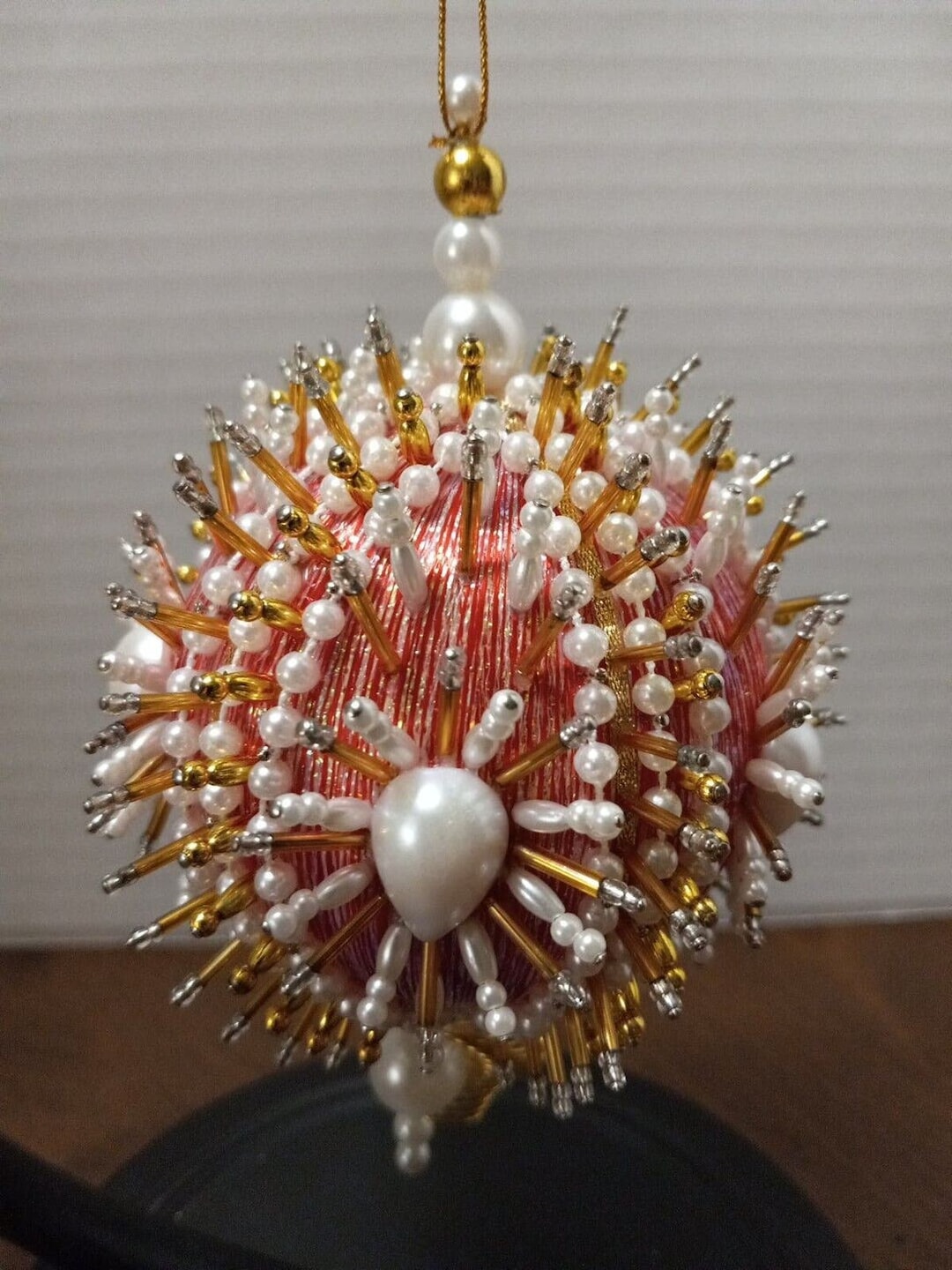 Vintage Ornate Push Pin Beaded Satin Christmas Ornaments - Etsy