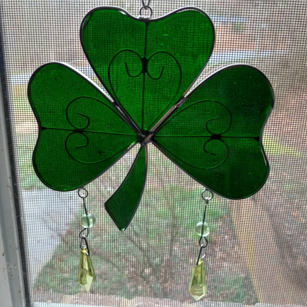 Shamrock Stained Glass Suncatcher Lucky Irish St Patrick - Etsy