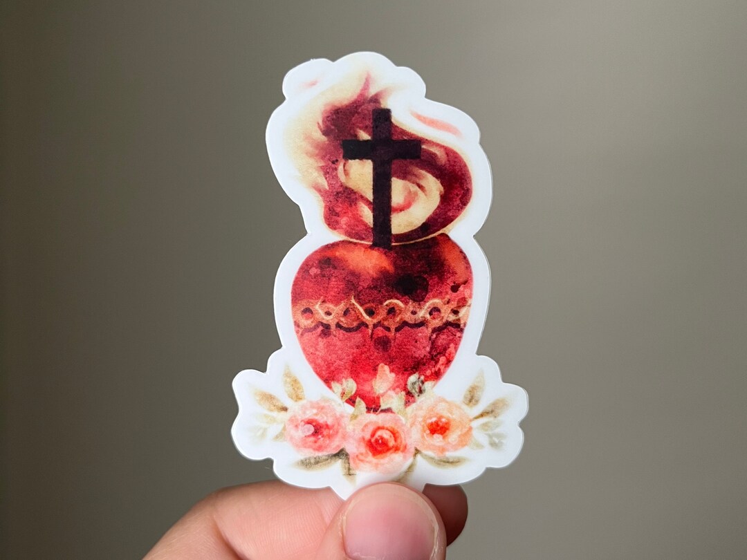 Sacred Heart of Jesus Sticker | Catholic Sticker | Catholic Gifts ...