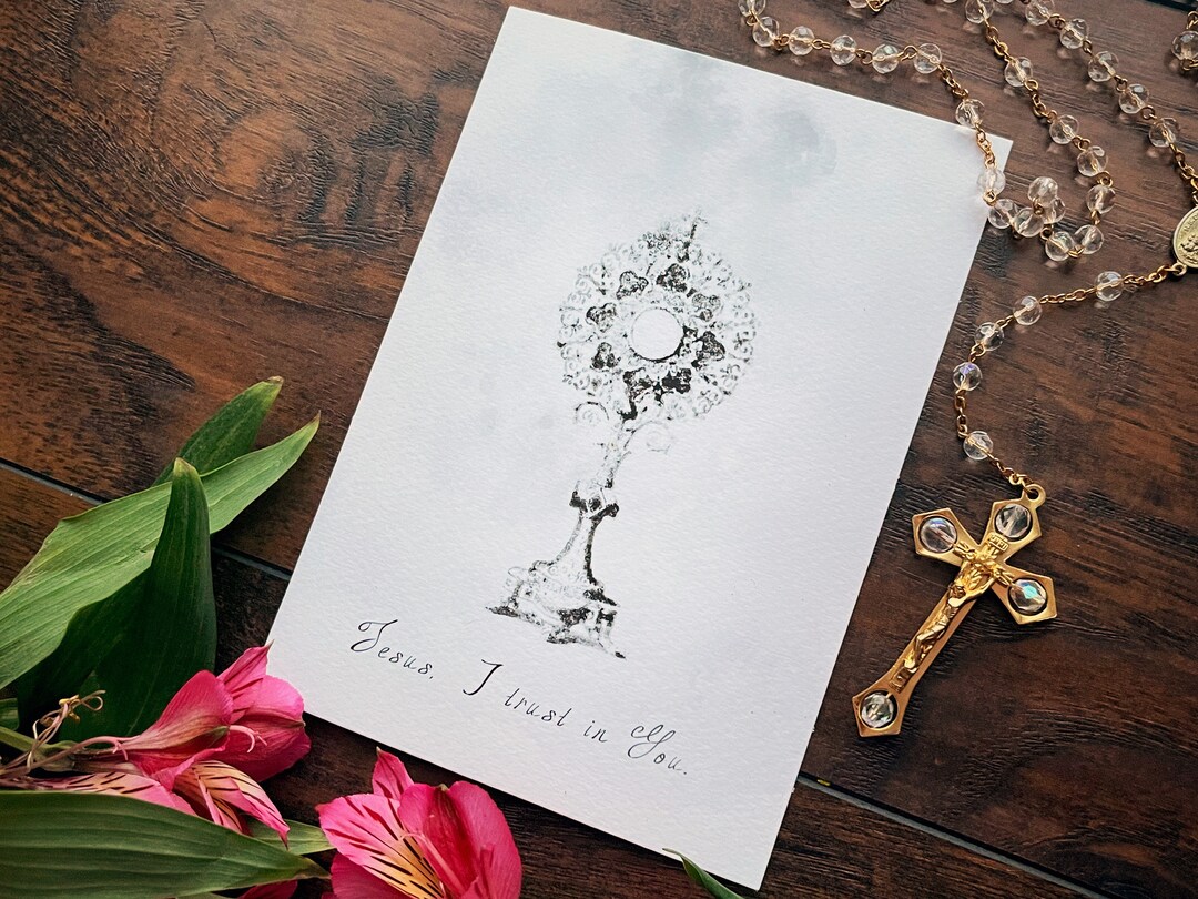 Holy Eucharist Print Monstrance Divine Mercy Catholic - Etsy