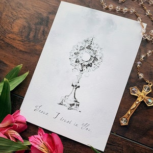 Holy Eucharist Print | Monstrance | Divine Mercy | Catholic | Catholic ...