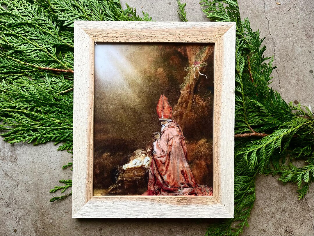 St. Nicholas and Baby Jesus | Catholic Artwork | St. Nick | Christmas ...
