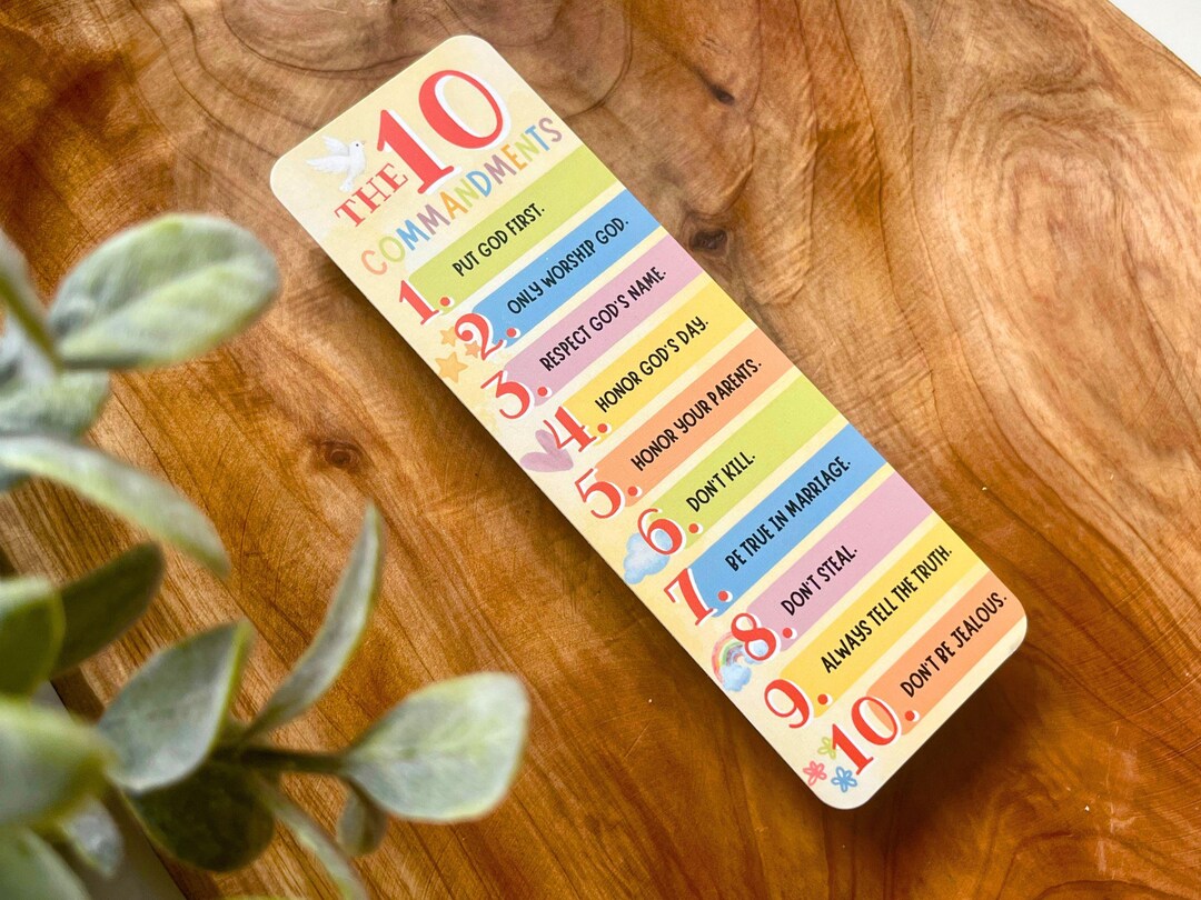 Christian Kids' Bookmark | Ten Commandments | Catholic Gift | Bookmark ...