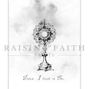 Holy Eucharist Print Monstrance Divine Mercy Catholic - Etsy