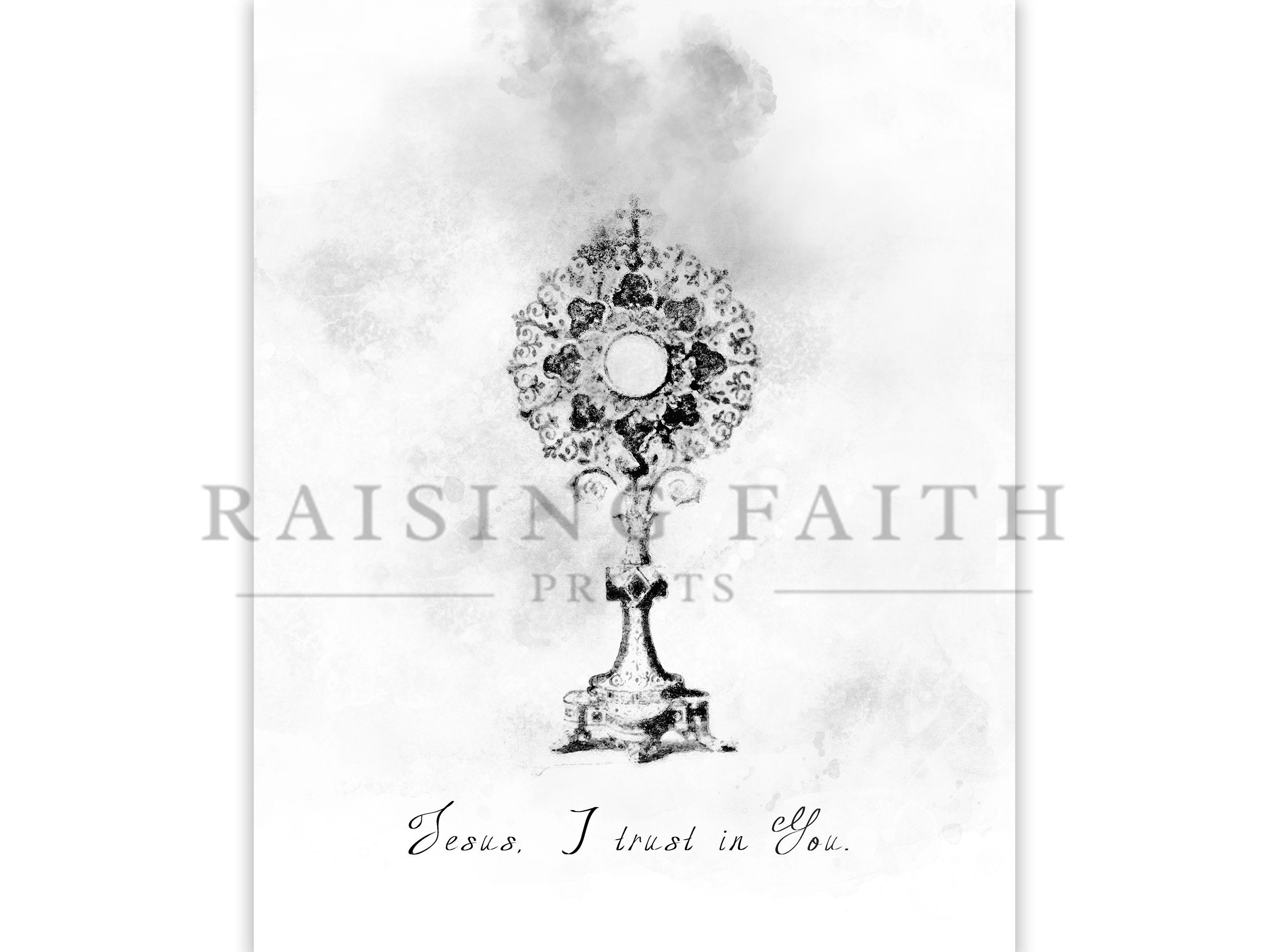 Holy Eucharist Print Monstrance Divine Mercy Catholic - Etsy